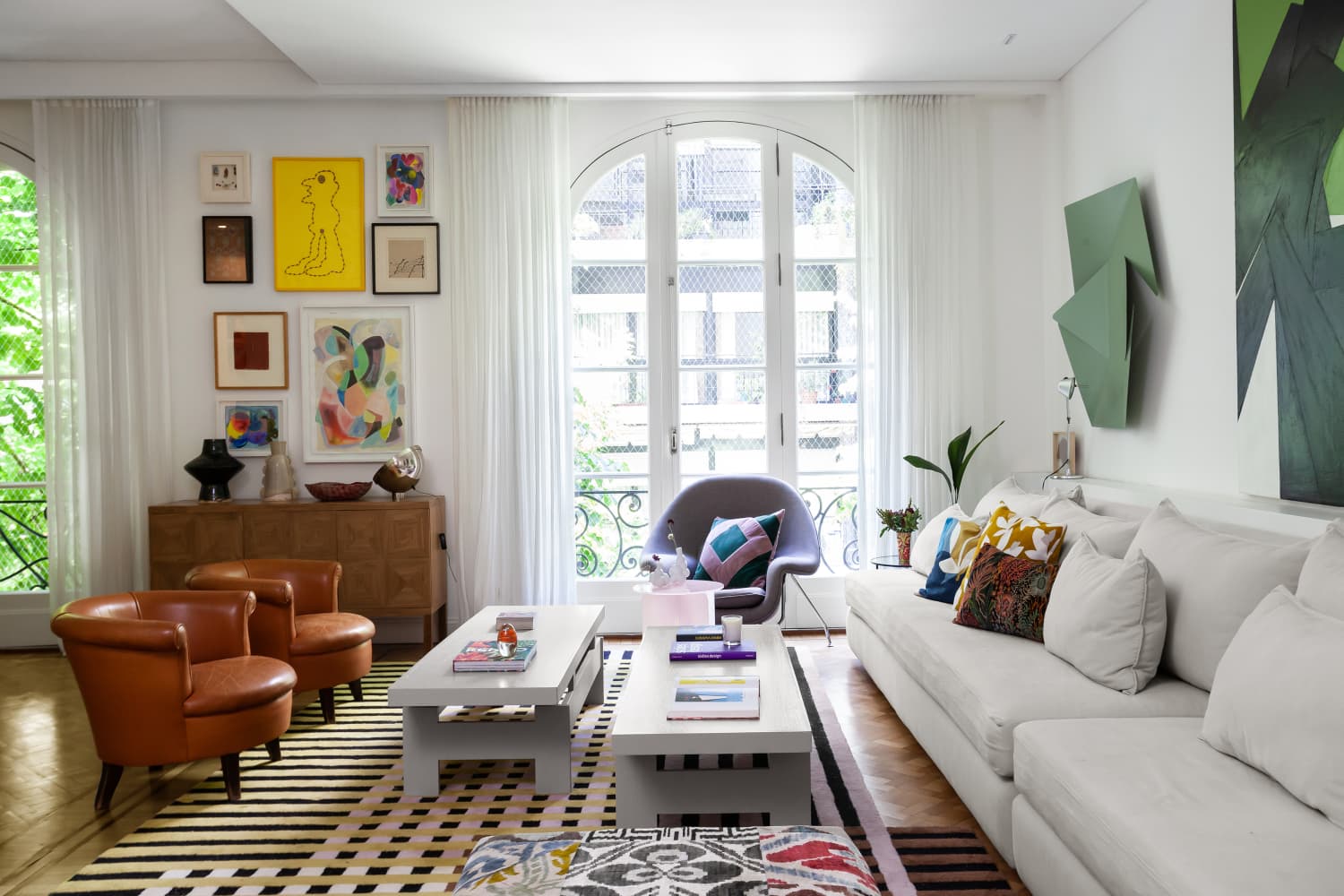 Dining table and sofa in living room store